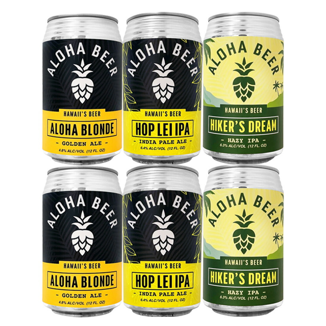 ALOHA BEER 355ml 3 types x 6 cans set