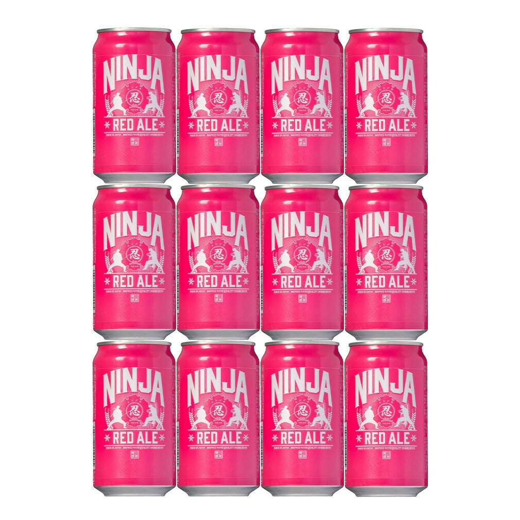 NINJA BEER Red Ale (NINJA RED ALE), Craft Beer, 350ml Cans (Pack of 12