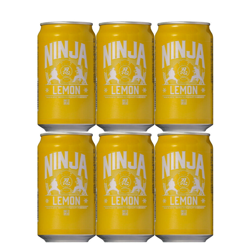 NINJA BEER LEMON (NINJA LEMON), Craft Beer, 350ml Cans (Pack of 6)